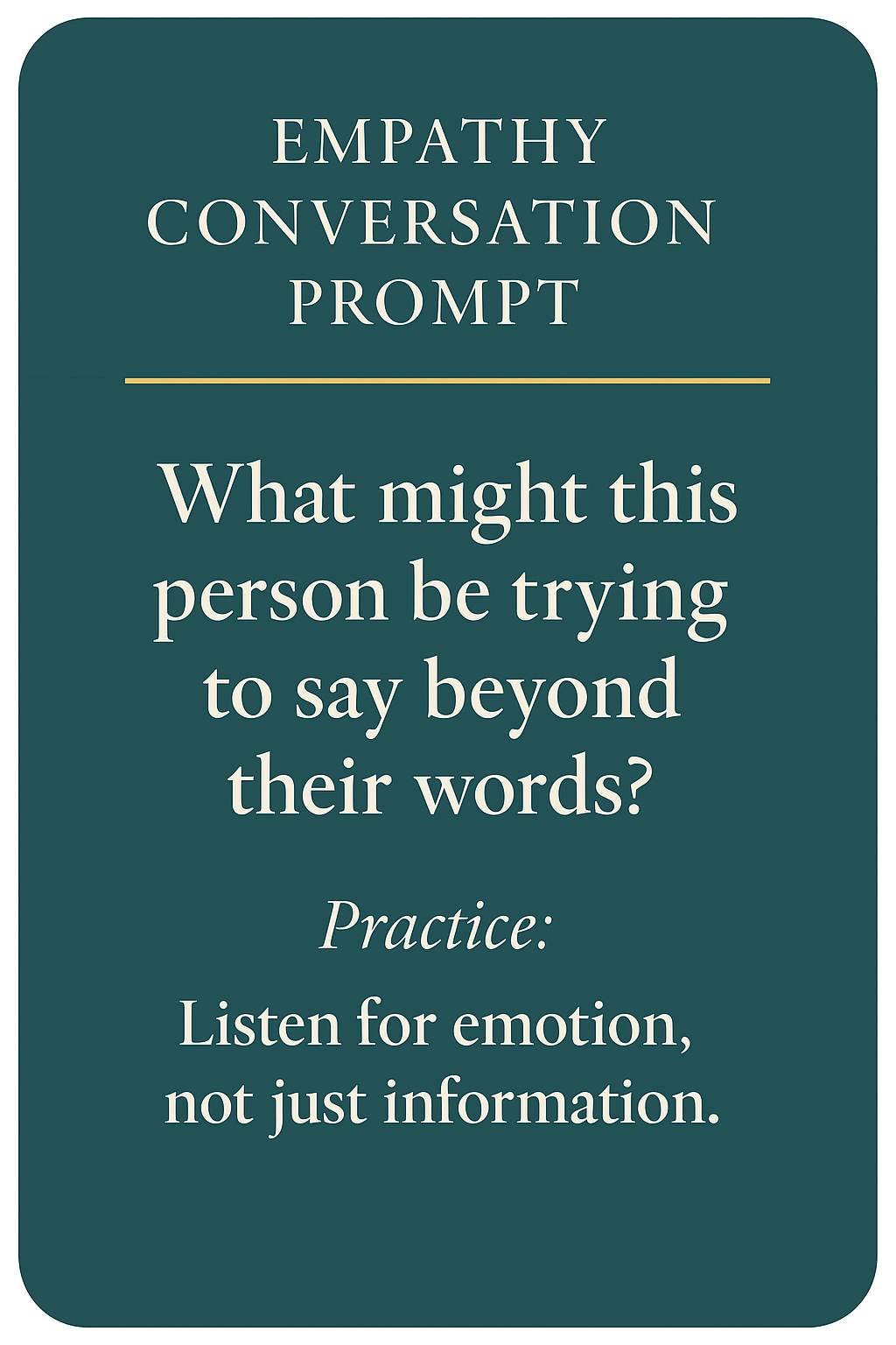 Empathy Conversation Prompts for Leaders | Leading Beyond Limits